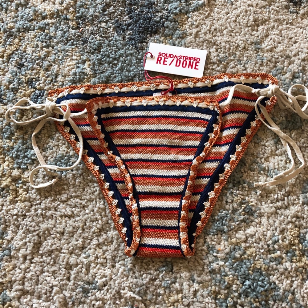 Re/Done Woodstock Crochet String Bikini Bottom - Gem